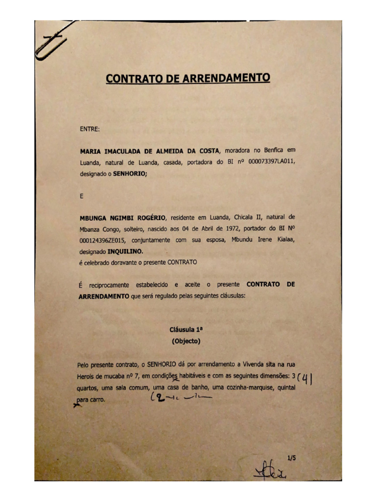 Contrato de Arrendamento | PDF