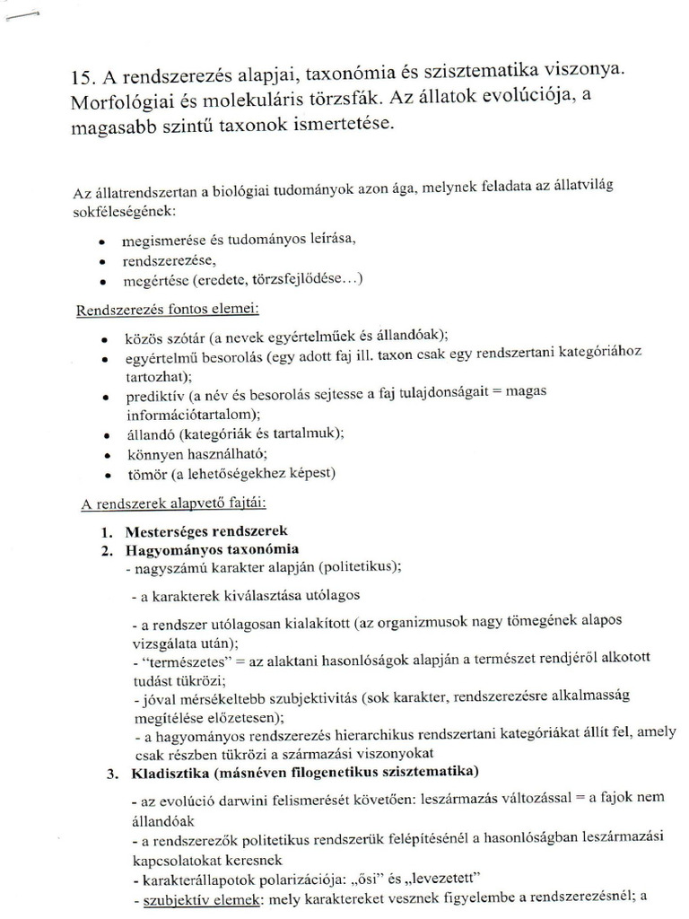 15.A Rendszerezés Alapjai Stb. | PDF