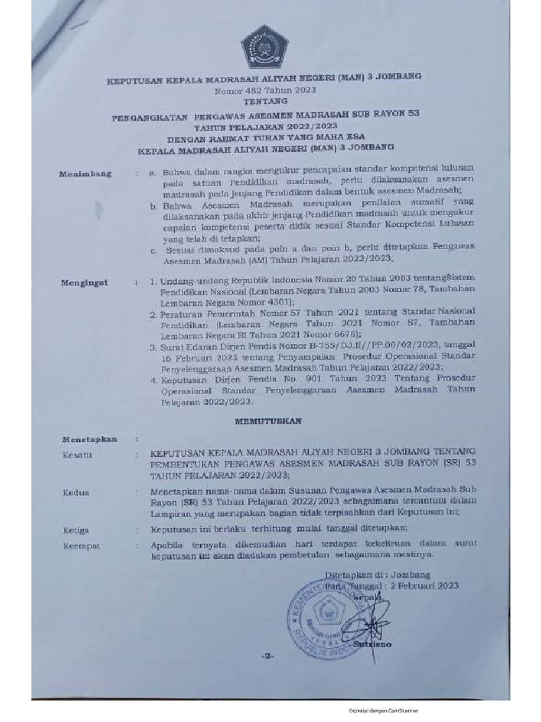 SK Pengawas Am - 2022-2023-2-7 | PDF