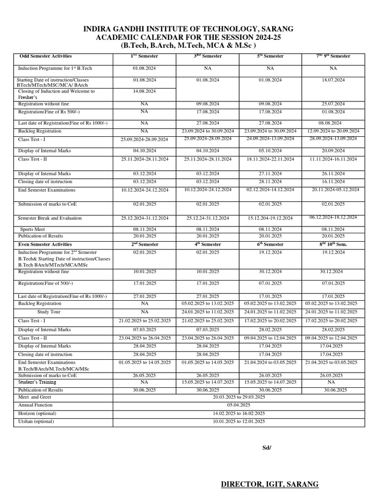 academic_calendar_2024-25_1715930011 | PDF | Academic Term | Academia