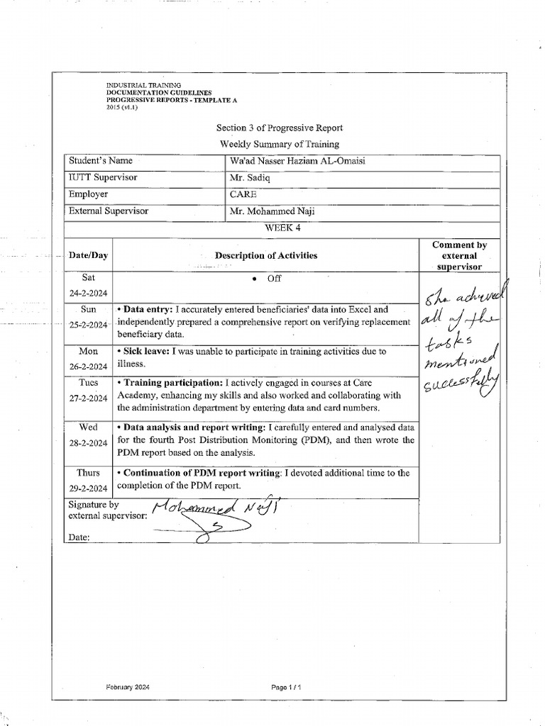 Progressive Report Week 4 | PDF