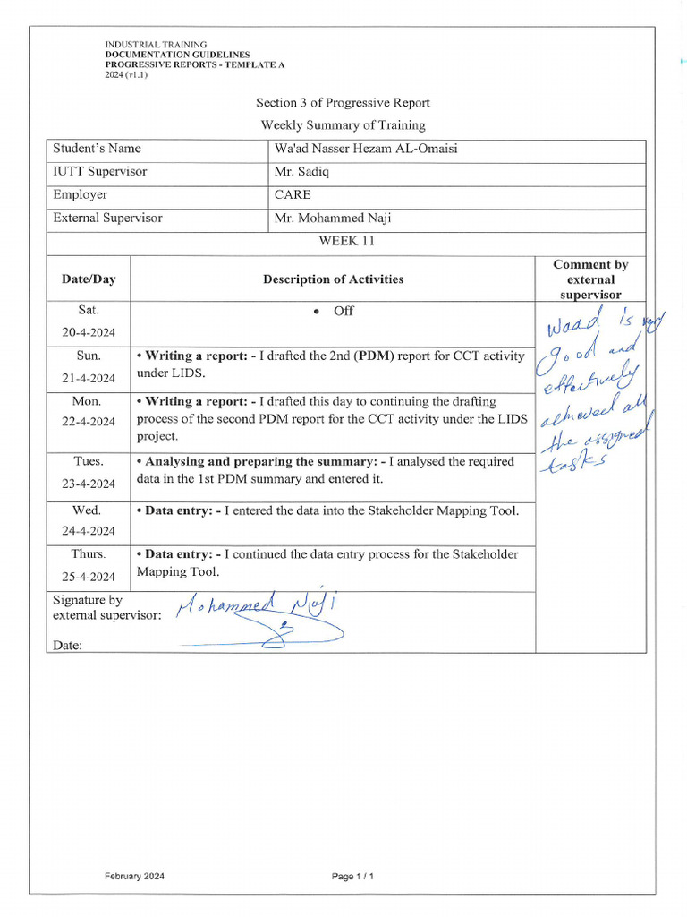 Progressive Report 11th Week-1 | PDF
