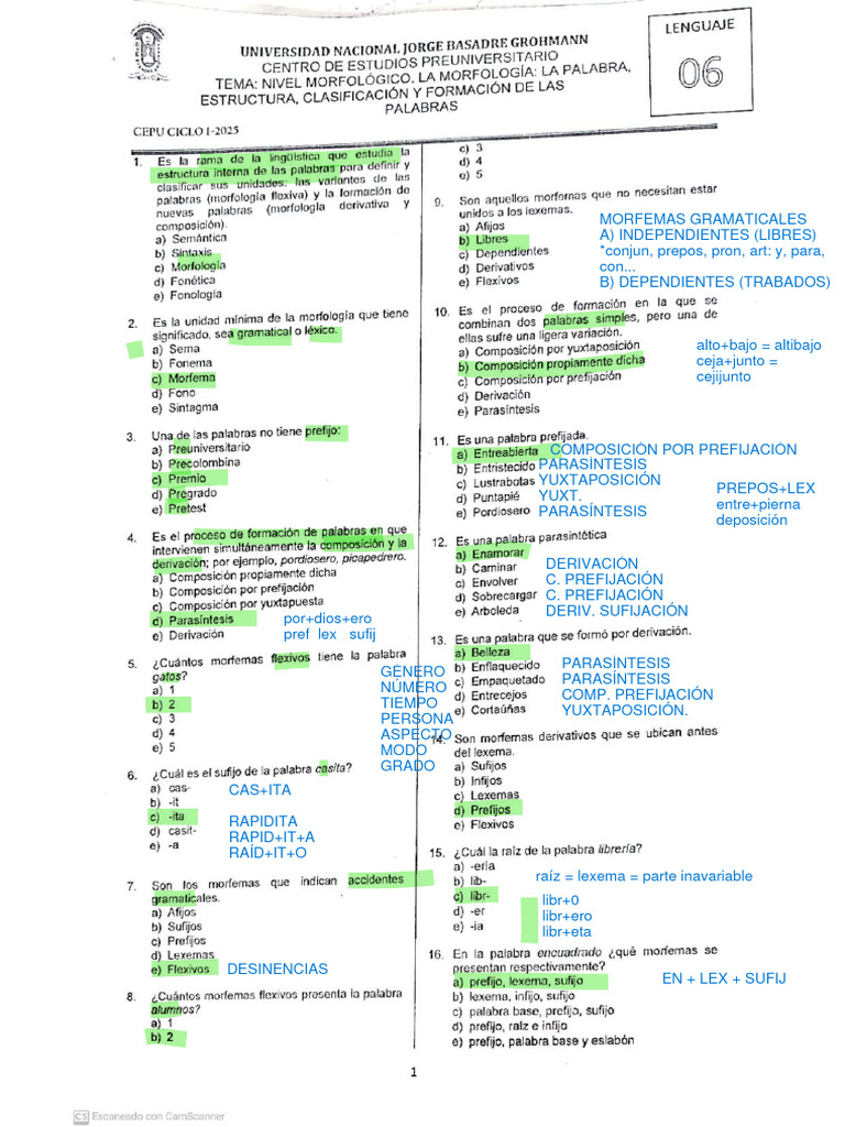 Práctica 06 Lenguaje Cepu 2025 Desarrollado | Descargar gratis PDF | Lingüística | Relaciones ...