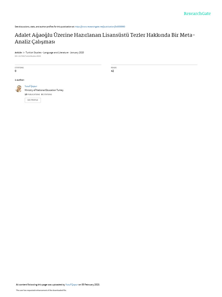 AdaletAaoluzerineHazrlananLisansstTezlerHakkndaBirMeta-Analizalmas | PDF | Thesis | Computer ...