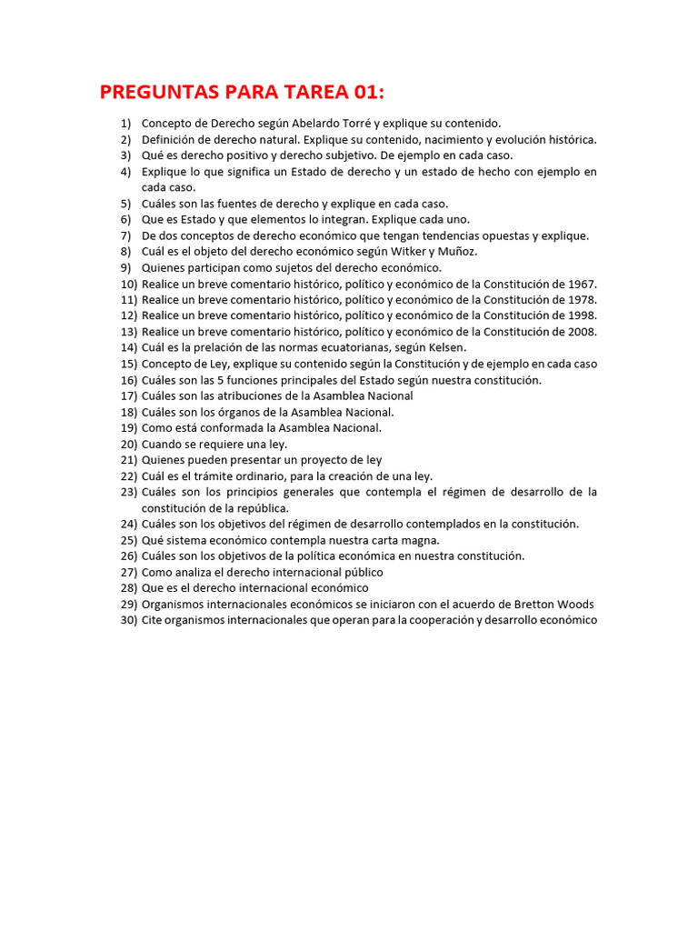Preguntas para Tarea 01 | PDF