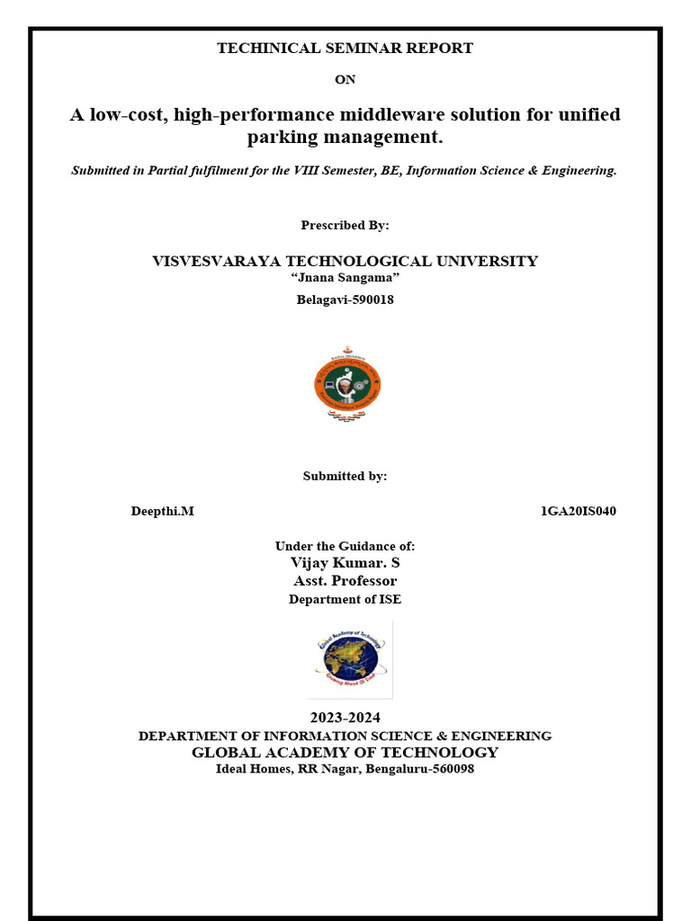 Tech Sem | PDF | Internet Of Things | Parking
