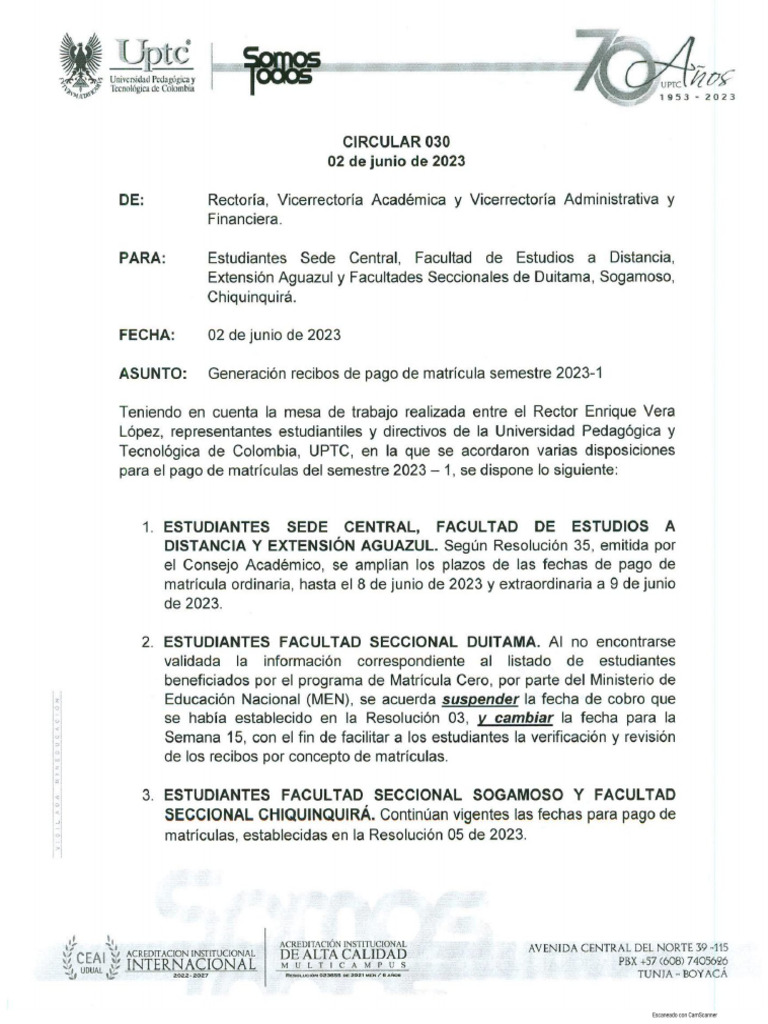 Circular 030 de 2023 | PDF