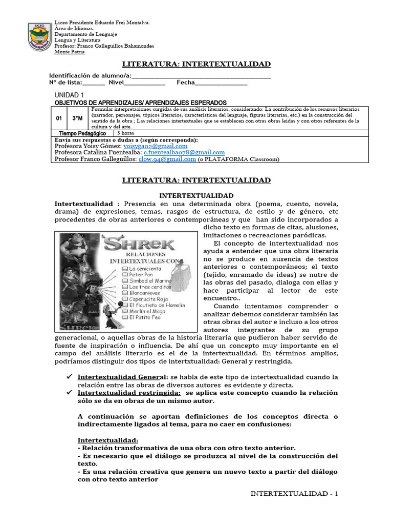 Guia Intertextualidad | PDF | Intertextualidad | Autor