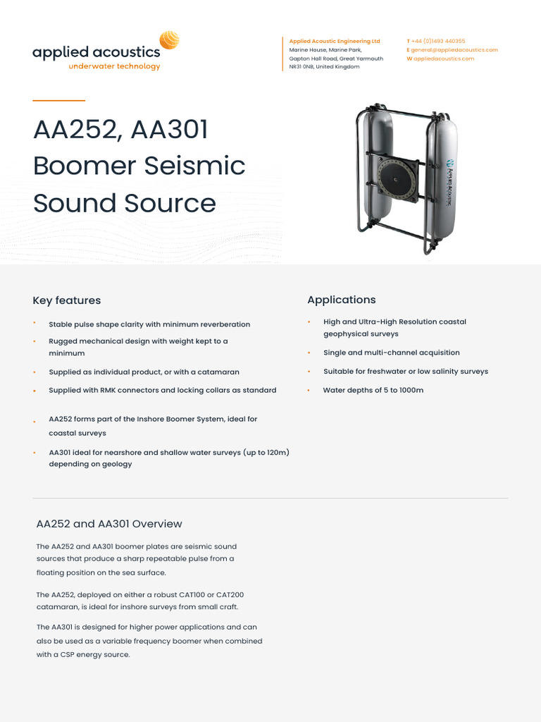 AA251 and AA301 Technical Specification | PDF | Water | Oceans
