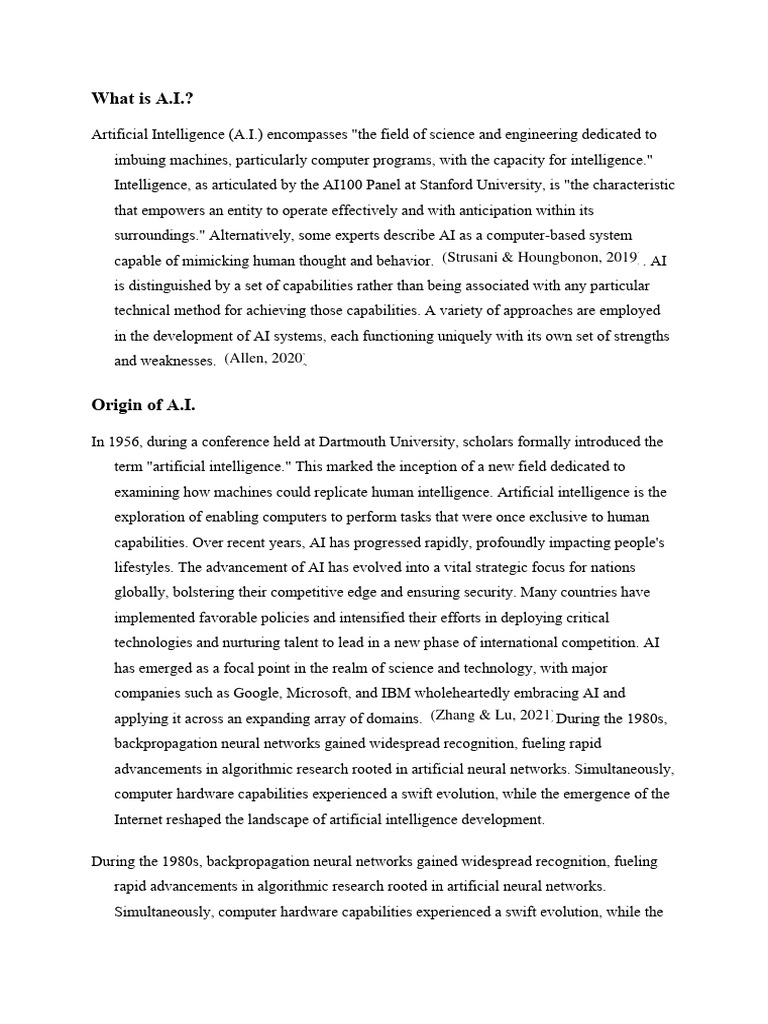 MGN 206 Ca1 Literature Review | PDF | Artificial Intelligence | Intelligence (AI) & Semantics