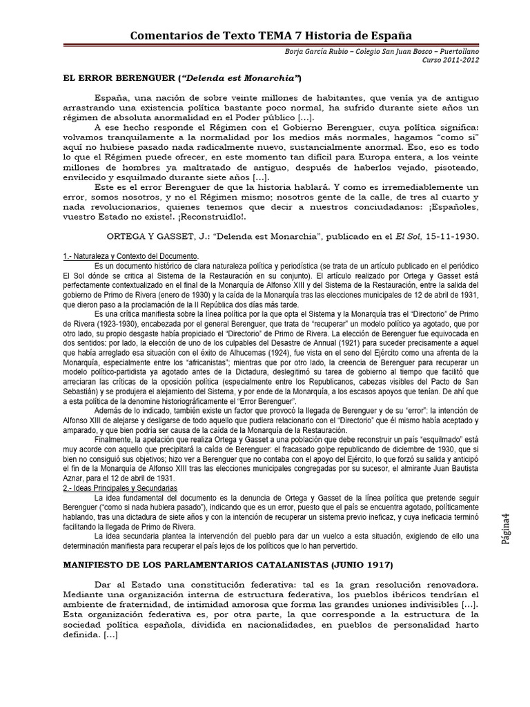 Textos para El Tema 7 de Historia | PDF | España