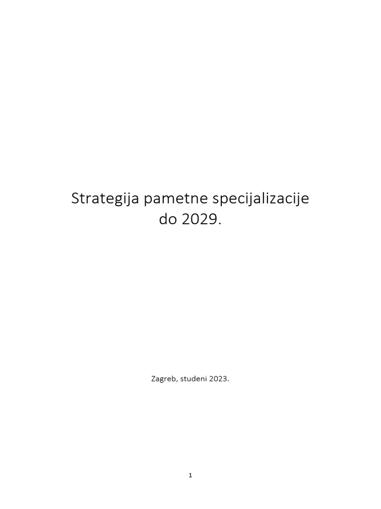 Strategija Pametne Specijalizacije s3 Do 2029 2023-12-13 | PDF