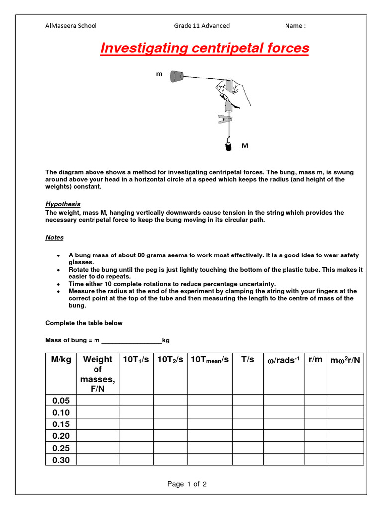 Investigating Centripetal Forces | PDF | Wellness