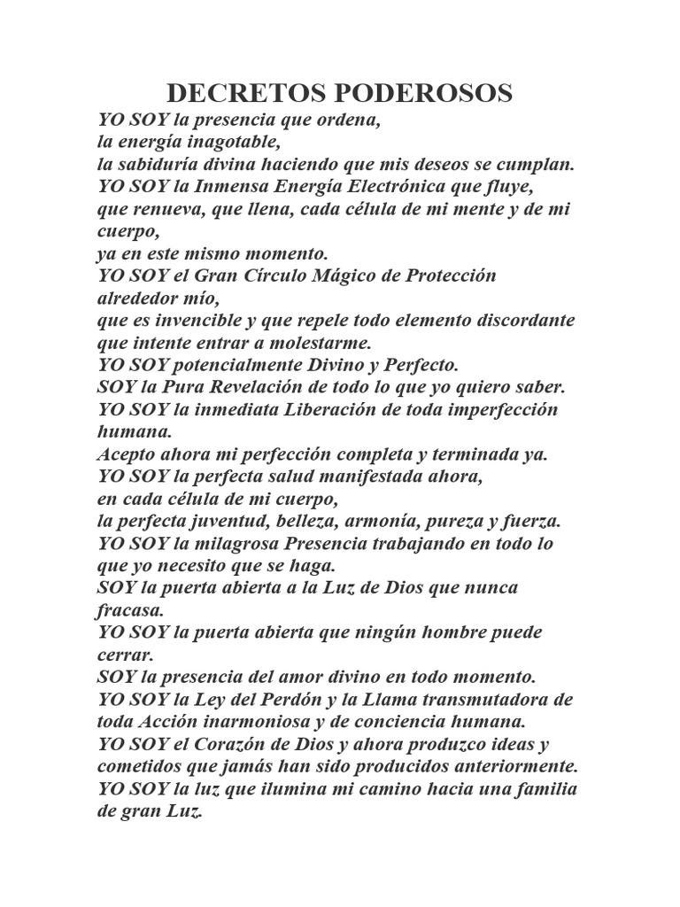 Decretos Poderosos | PDF | Dios