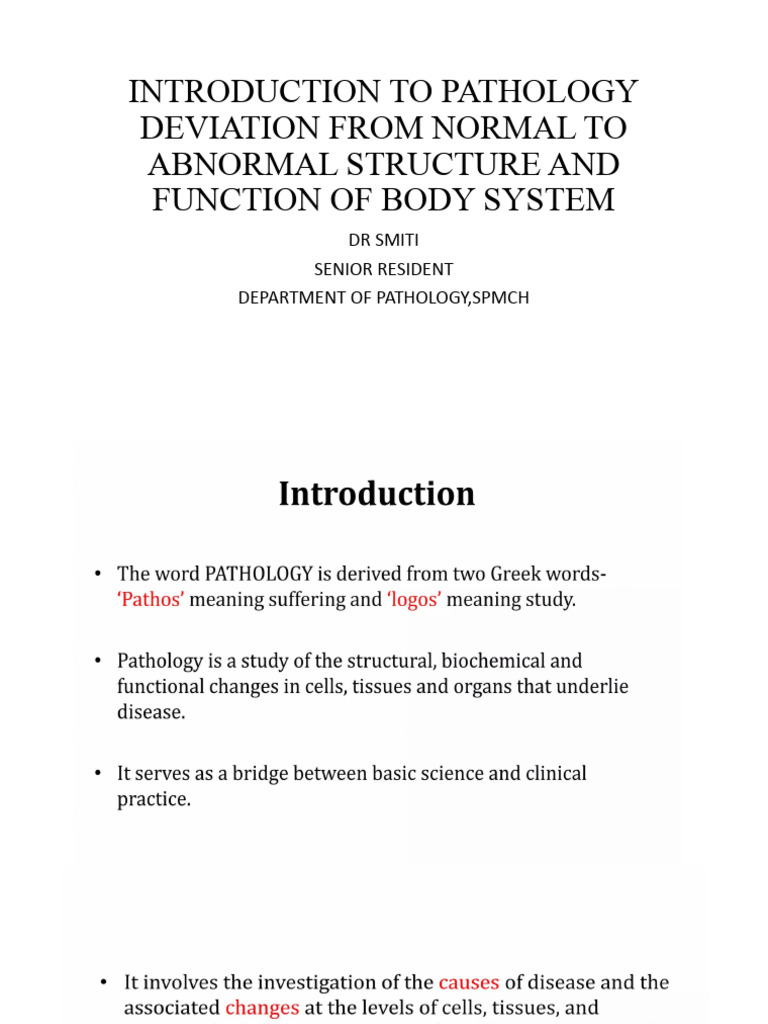 INTRODUCTION TO PATHOLOGY | PDF | Necrosis | Inflammation