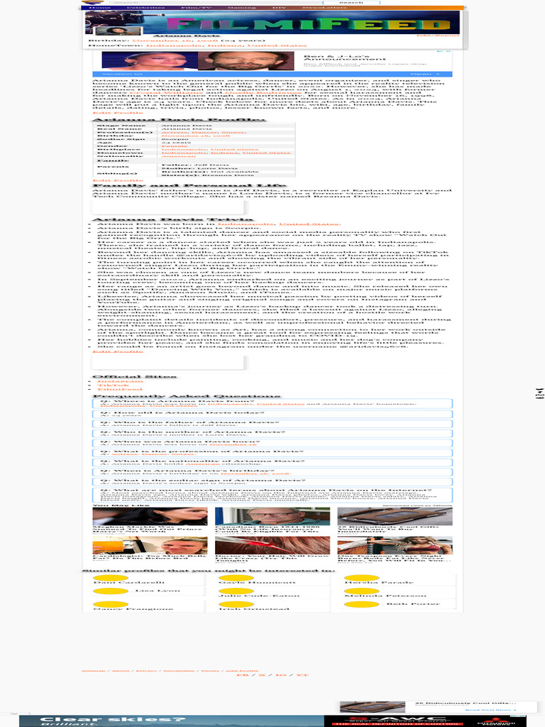 Arianna Davis - Age, Wiki, Bio, Trivia, Photos | PDF