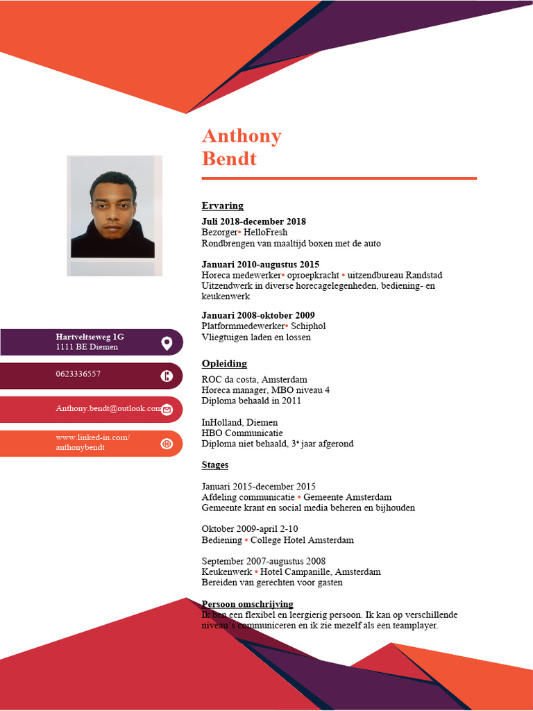 CV Anthony Bendt 2021 | PDF