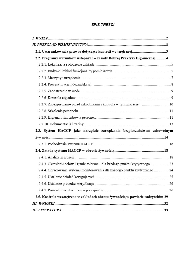 Praca Dyplomowa-HACCP | PDF