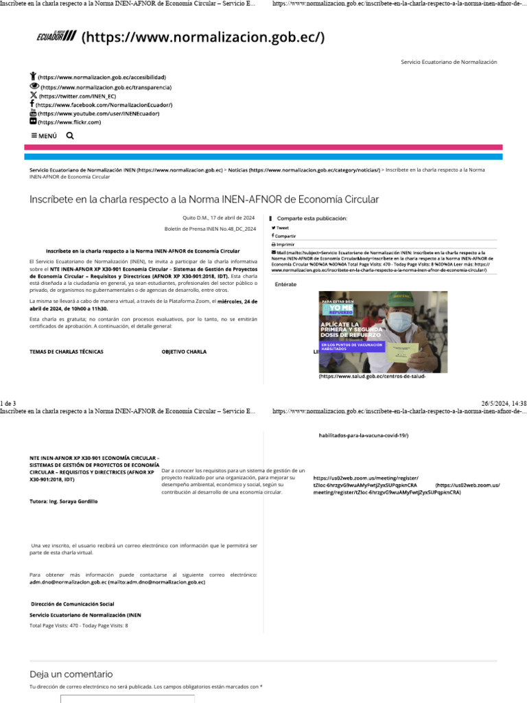 3 Inscríbete en La Charla Respecto A La Norma INEN-AFNOR | PDF | Informática | Tecnología