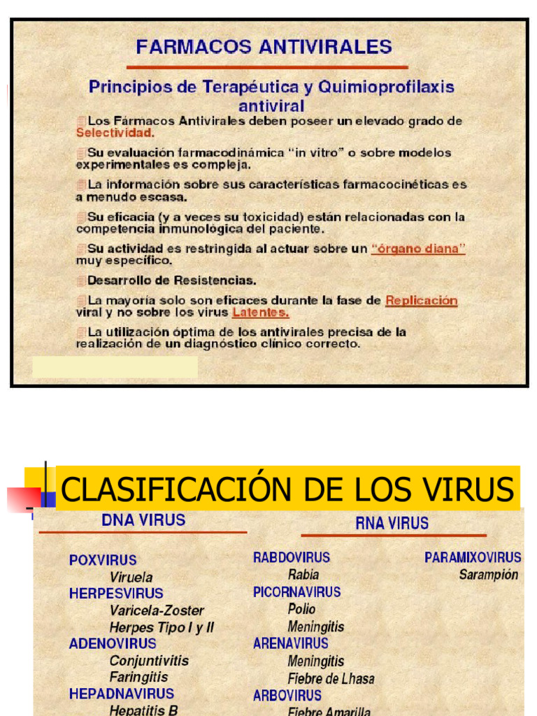 Clasificación y tratamientos antivirales | PDF | Virología ...