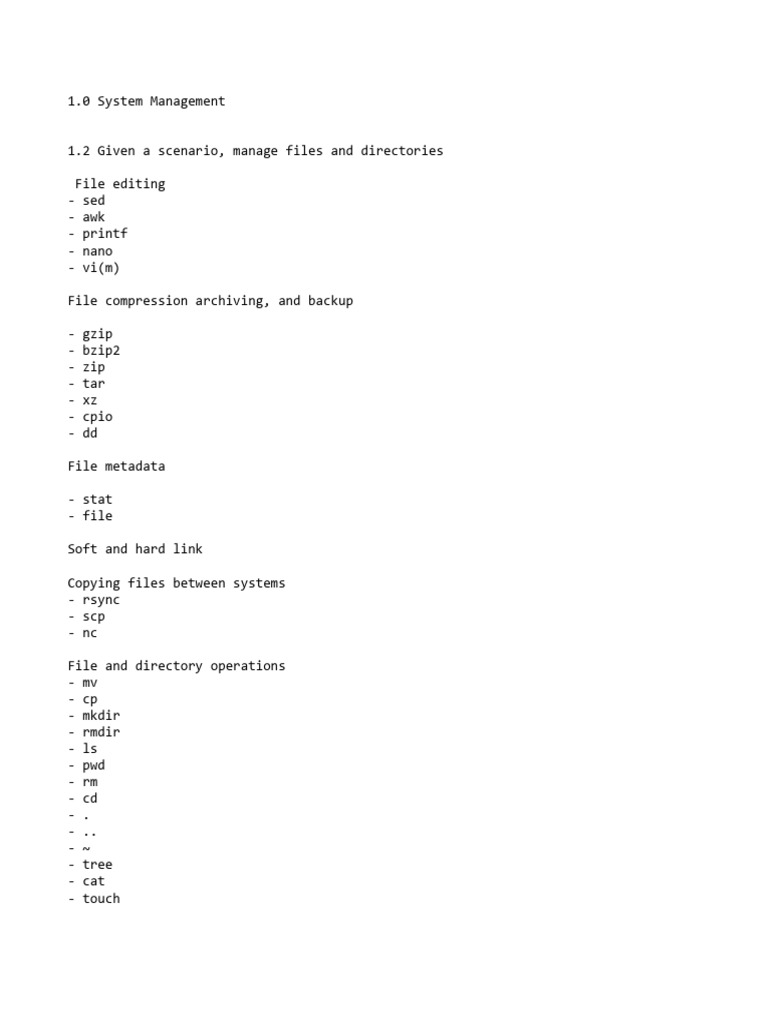 Linux System Management Commands | PDF | File System | Computing