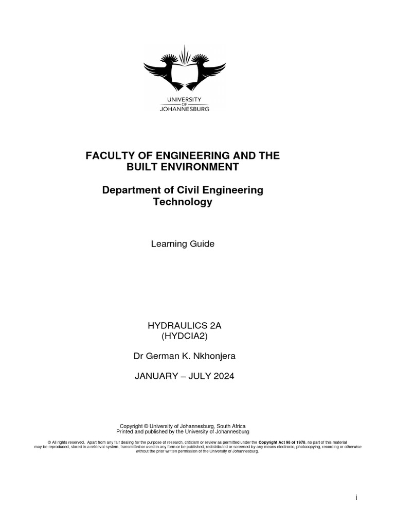 Learner Guide Hydraulics 2a 2024 Pdf Fluid Dynamics Pump