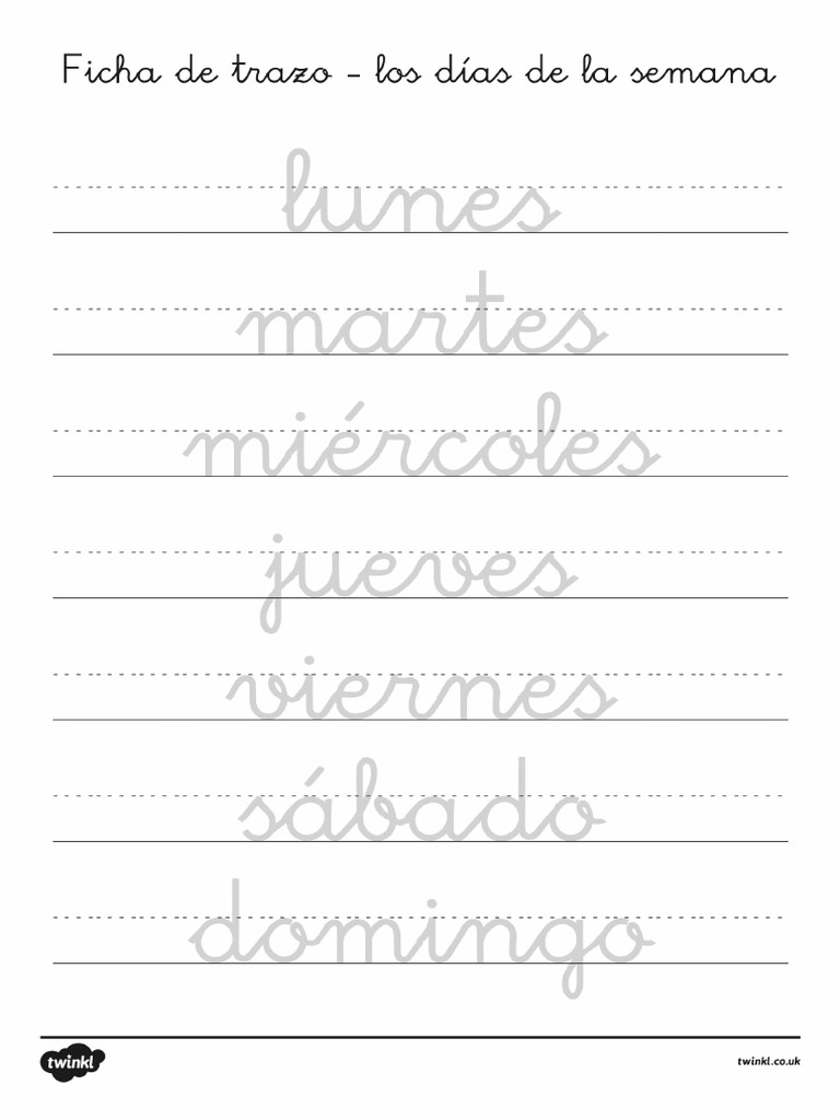 Guia Trazo Día de La Semana | PDF