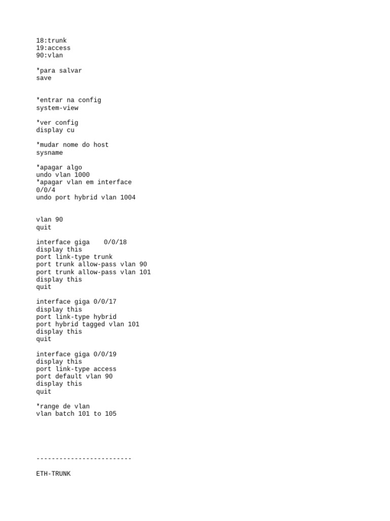 Comandos Vlan Huawei Switch | PDF | Computers