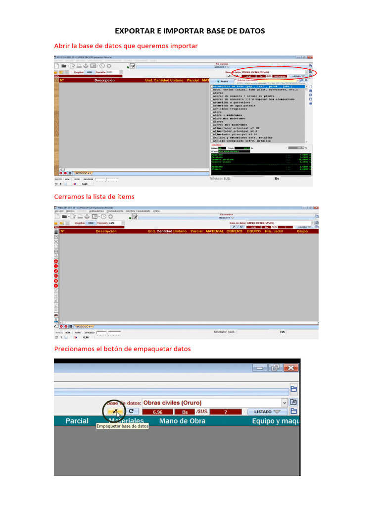 Manual Exportar e Importar Base de Datos | PDF