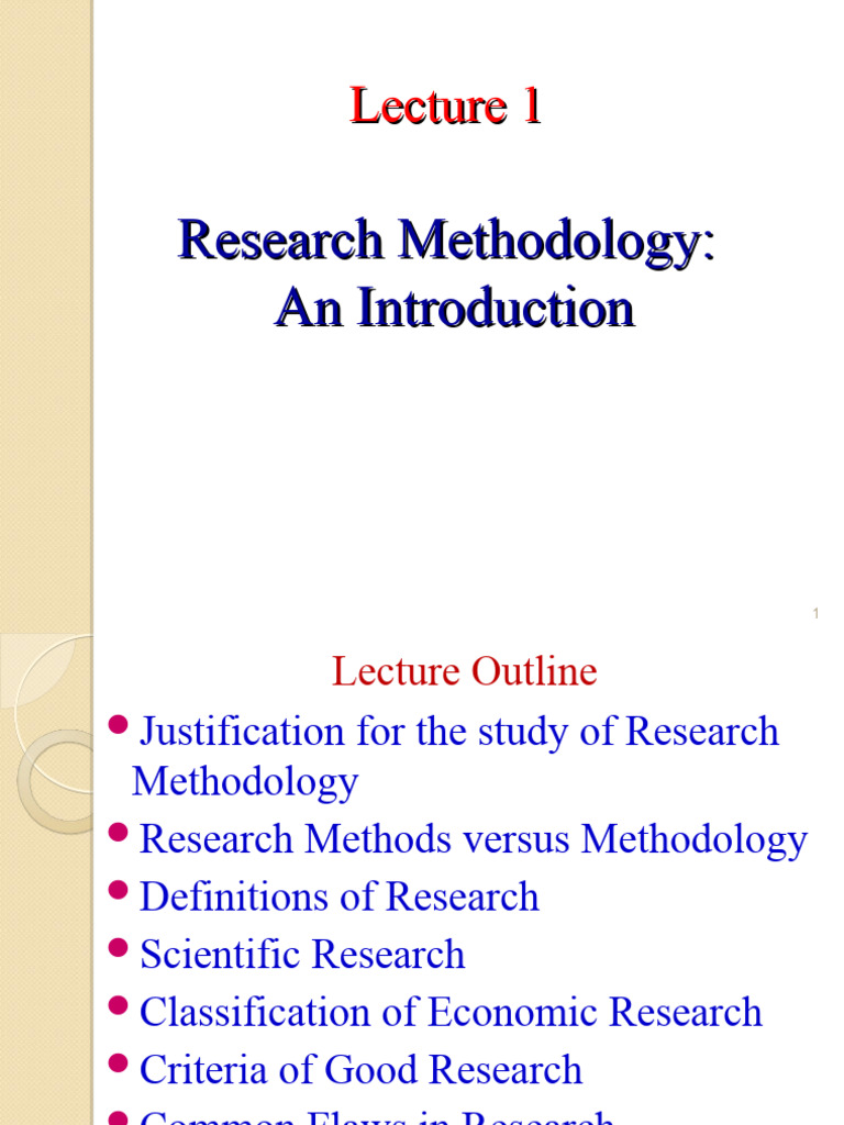 Note 1 Introduction To The Research Methodology | PDF | Methodology | Scientific Method