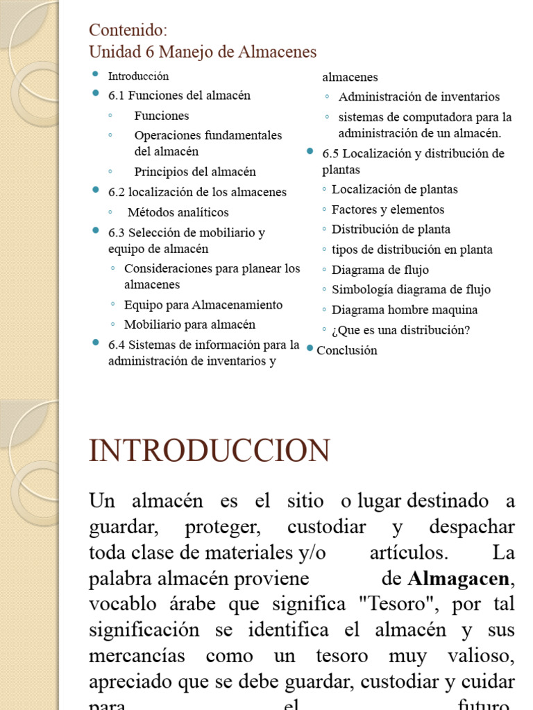 Unidad 6 | PDF | Almacén | Lean Manufacturing