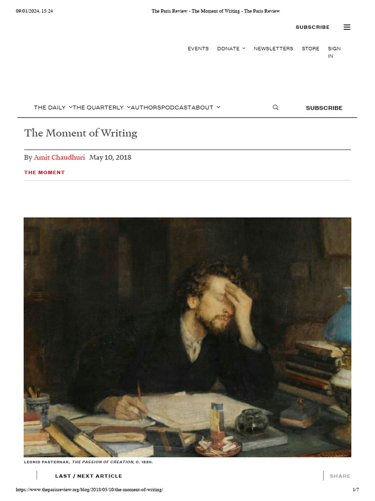 The Moment Writing Begins: Insights | PDF | Art | General Fiction