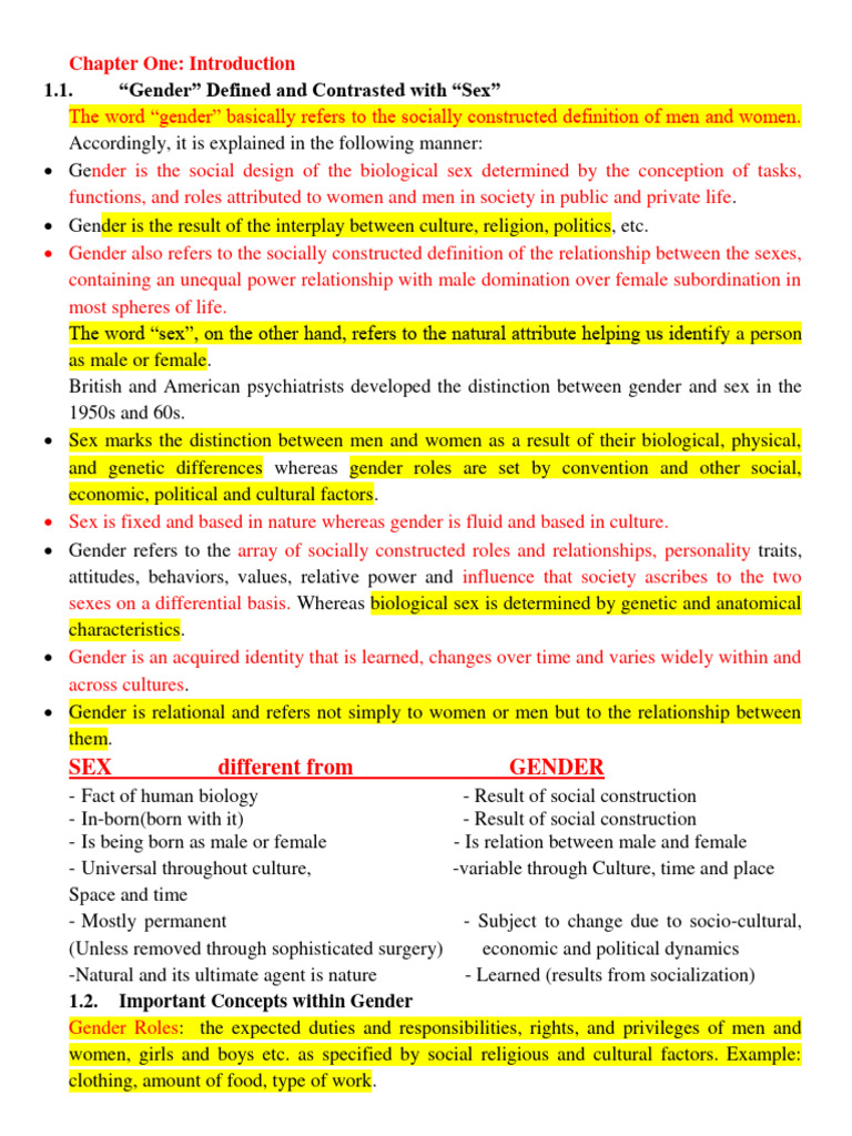 Gender and Law Notes Final Edited | PDF | Gender Studies | Gender