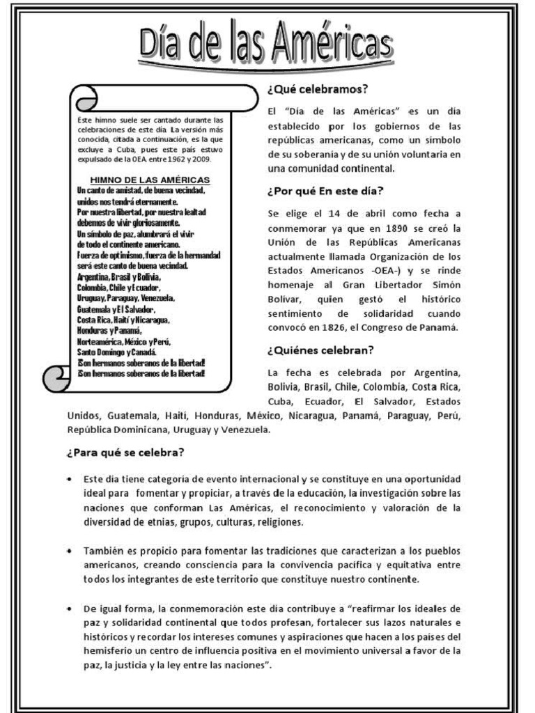 Dia de Las Americas | PDF