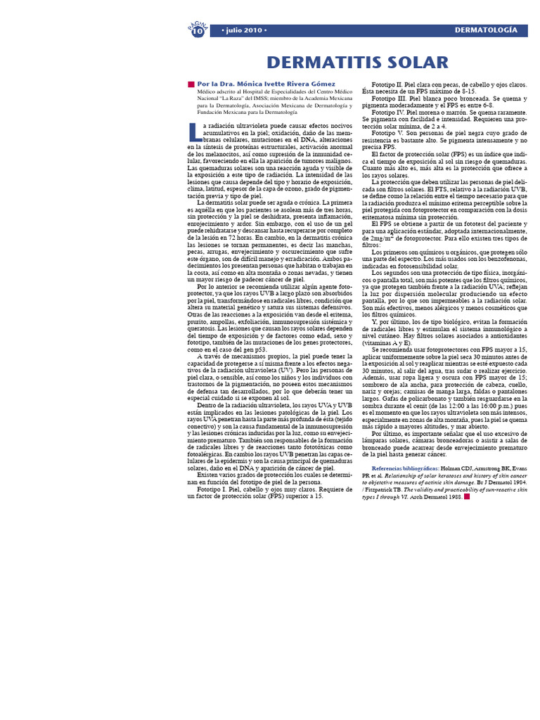 Dermatitis Solar Pm10392-09 | PDF | Protector solar | Ultravioleta