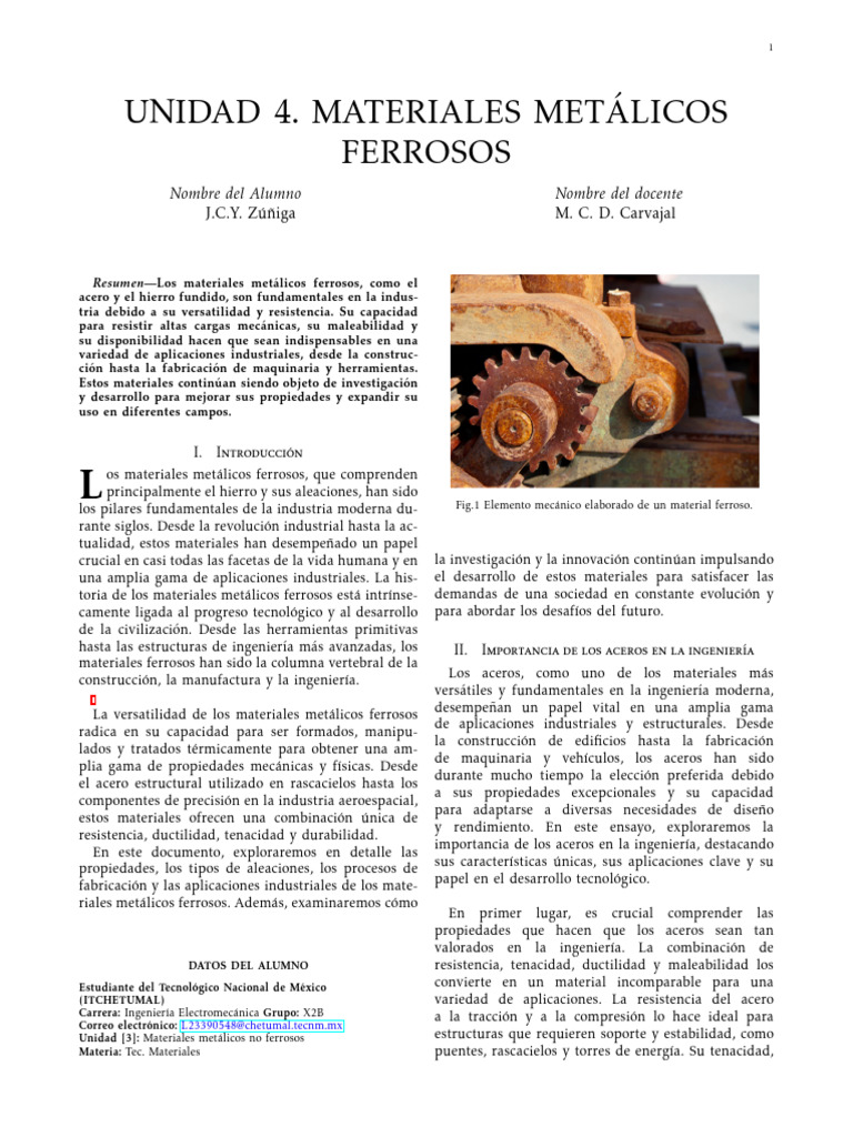 Propiedades y Aplicaciones de Materiales Ferrosos | PDF | Solubilidad ...