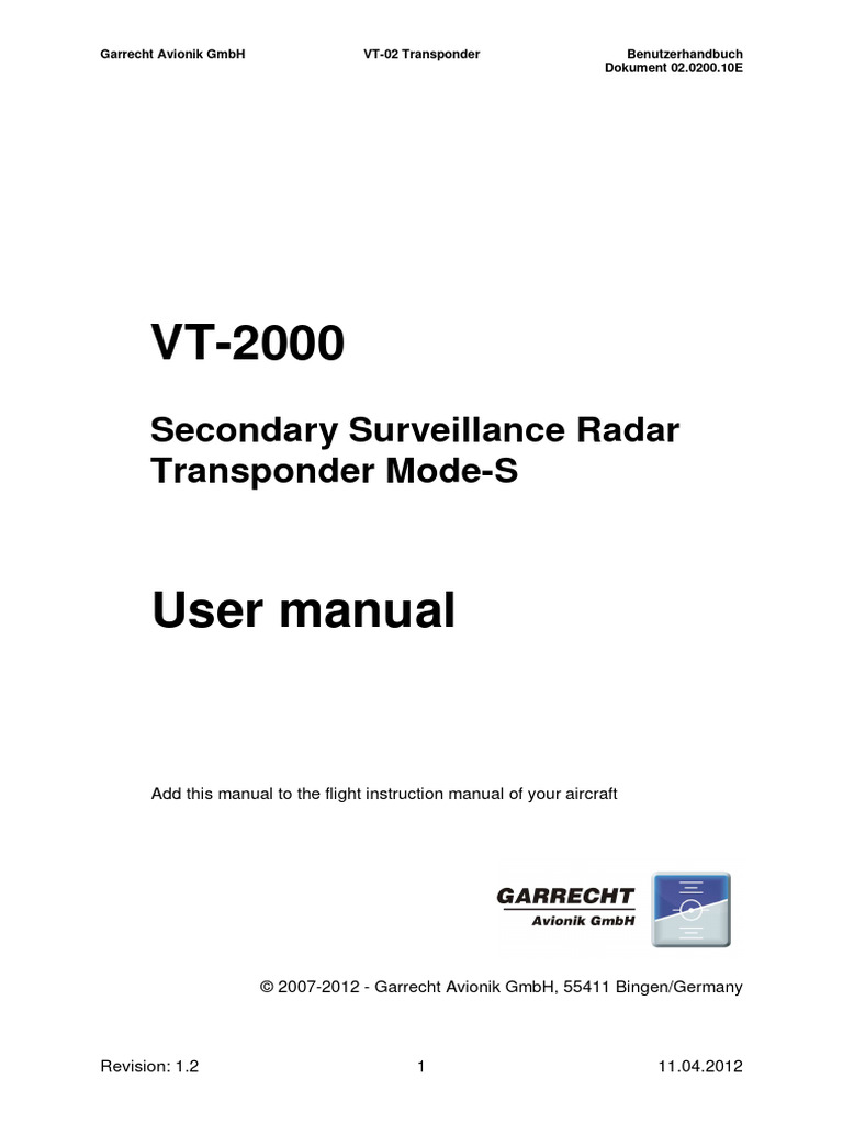 Garrecht-VT-2000 Transponder-02 User Manual | PDF | Transponder ...