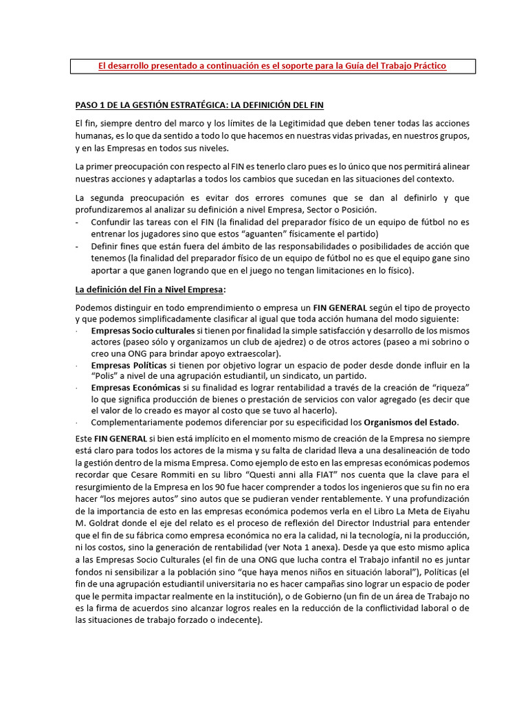 TP Final Integrador Adm 1 | Descargar gratis PDF | Planificación estratégica | Business