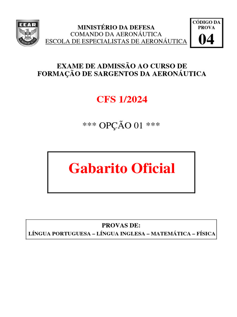 Prova_cfs 1 2024 | PDF | Realidade Prova_cfs 1 2024 | PDF | Realidade