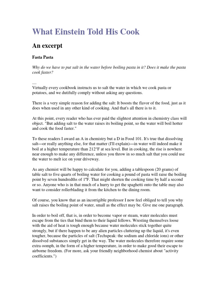 What Einstein Told His Cook | PDF | Water | Boiling