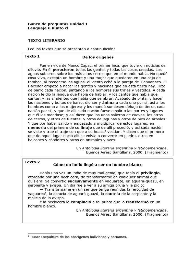 Lengua y Literatura 6 Básico | PDF