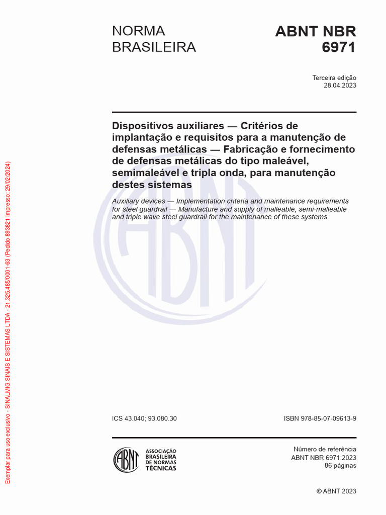 NBR 6971 - 2023-3 Edição | PDF