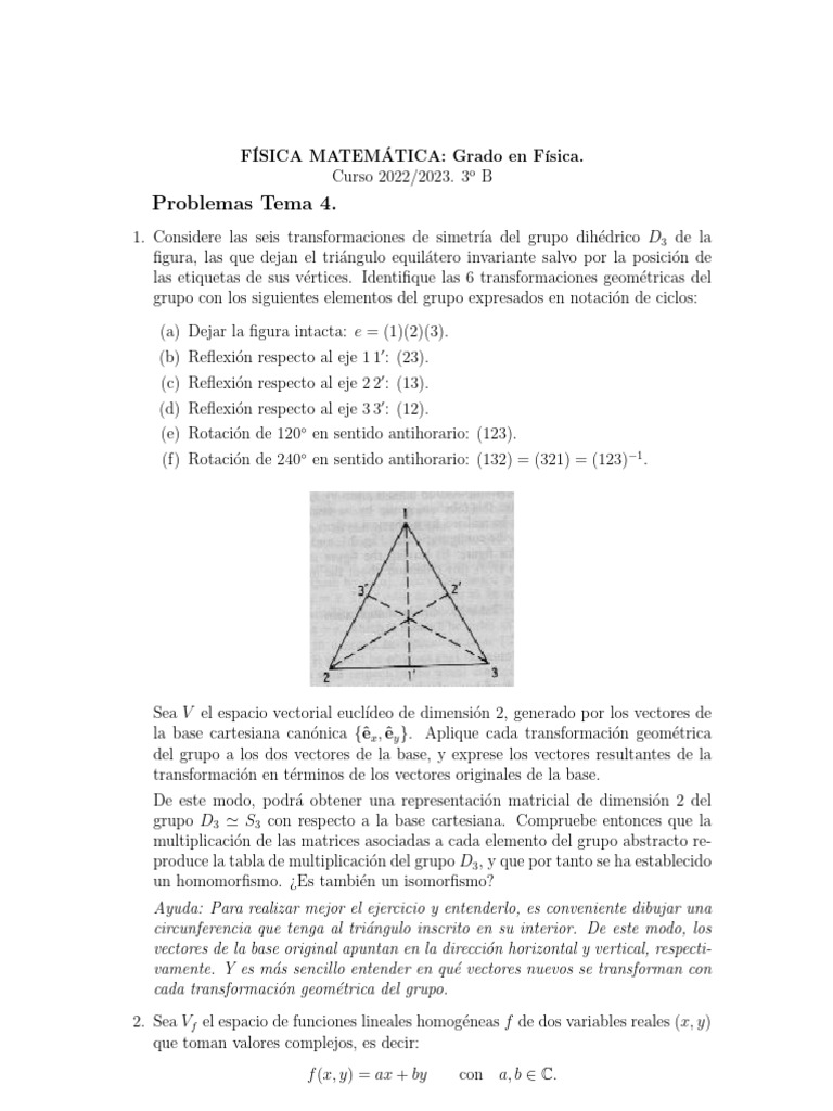 Ejercicios Tema4 | PDF | Tetraedro | Rotación