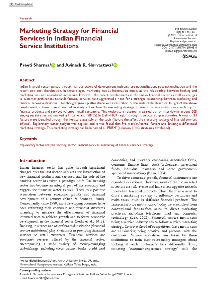 Marketing Strategy For Financial Services in Indian-Financial Service ...