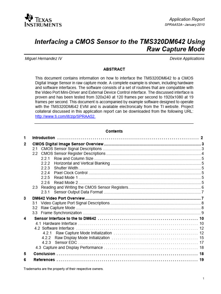 CMOS DSP Interface | PDF | Video | Rgb Color Model