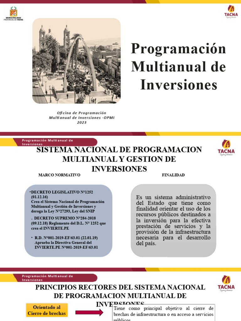 PRESENTACIÓN PROGRAMACIÓN MULTIANUAL DE INVERSIONES | PDF