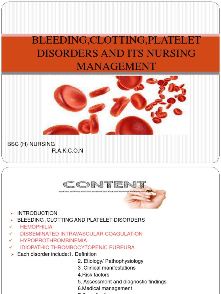Change Bleeding20clotting20and20platelets20disorders-220205073717 | PDF ...