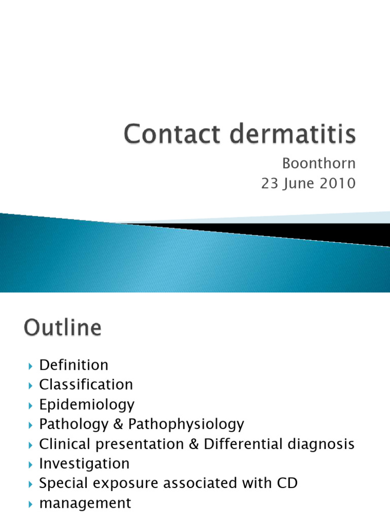 Contactdermatitis 100701052655 Phpapp02 | PDF | Allergy | Dermatitis