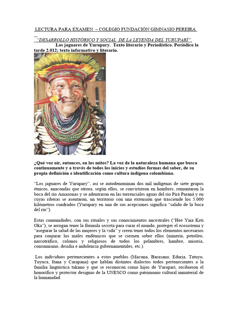 Leyenda de Yurupary: Origen y Significado | PDF | Religión y ...