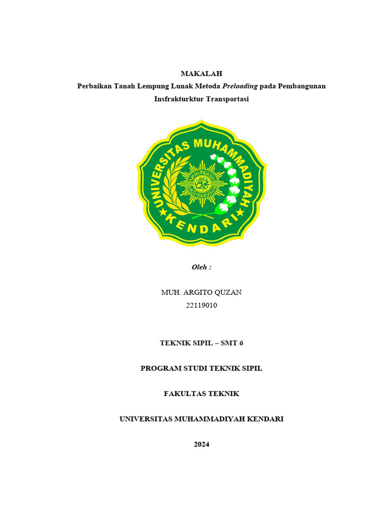 Perbaikan Tanah Lempung Lunak Preloading | PDF